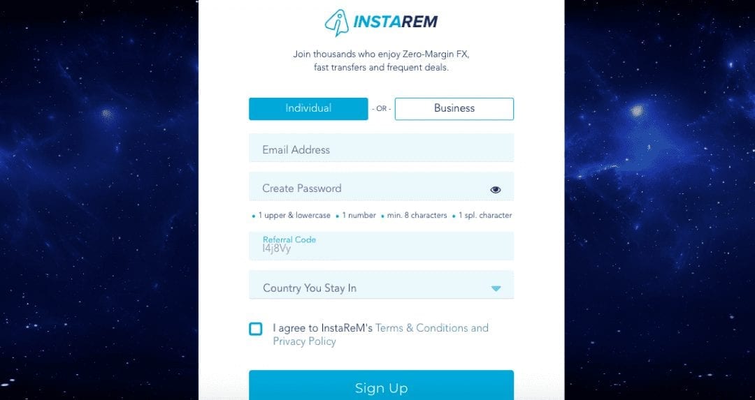 Instarem referral code: HELPINGDESI for $22 Biggest Signup bonus
